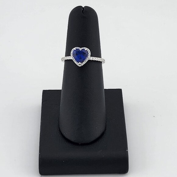 Jewelry | Dazzling Blue Heart Gemstone Ring In Solid 925 Sterling ...
